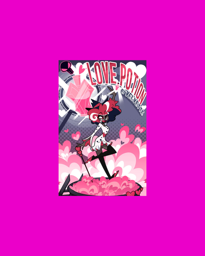 "Love Potion By Velvette" In-Universe Poster | Hazbin Hotel